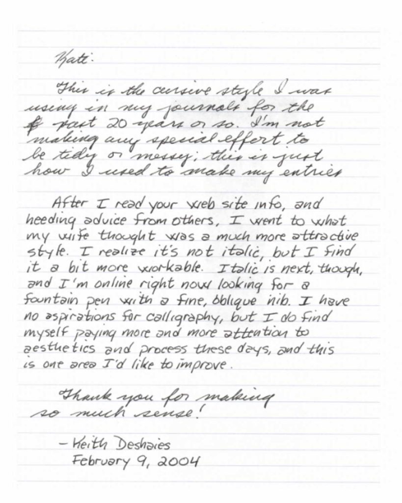 Handwriting Growth Chart - Handwriting Repair